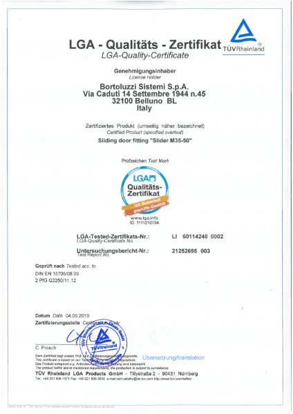 M35-M50 LGA Certification | Salice UK | NBS Source