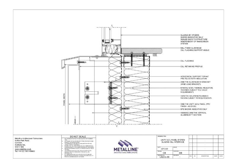 Unity A2 IL-06 Technical Drawing | Metalline Architectural Fabrications | NBS Source