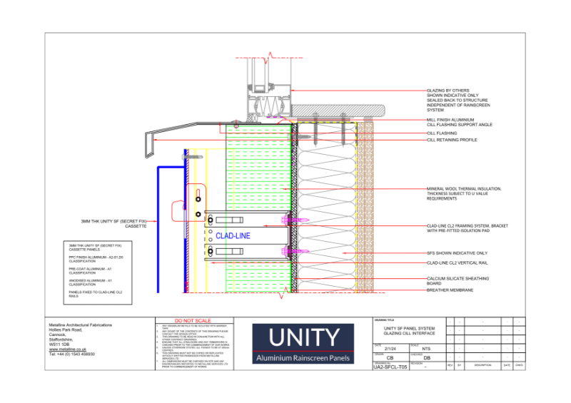 Unity A1 SF-05 Technical Drawing | Metalline Architectural Fabrications ...