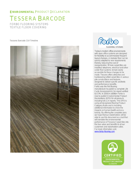 Tessera Barcode Environmental Product Declaration | Forbo Flooring ...