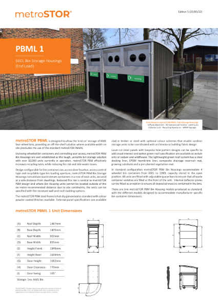 PBML 1 Data Sheets | urbanspec | NBS Source