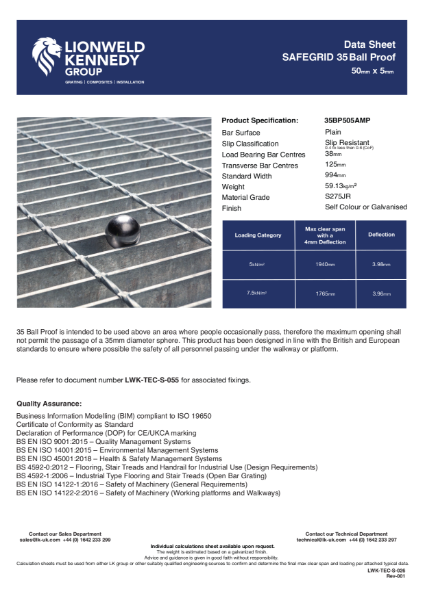 Safegrid 35BP 50x5 Plain | Lionweld Kennedy Group | NBS Source