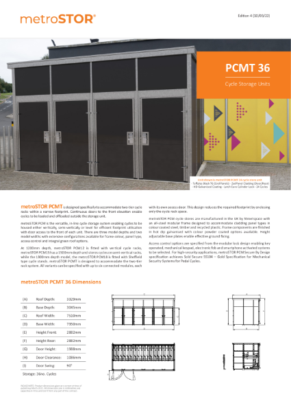 PCMT 36 Data Sheets | urbanspec | NBS Source