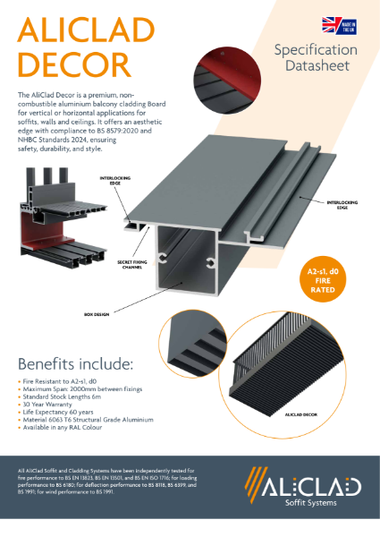 AliClad Decor Balcony Soffit & Cladding Board | AliDeck | NBS BIM Library