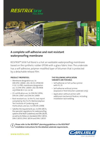 RESITRIX® SK W Full Bond | Carlisle Construction Materials Limited ...