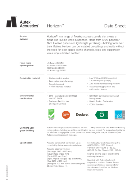 Horizon Datasheet | NBS Source