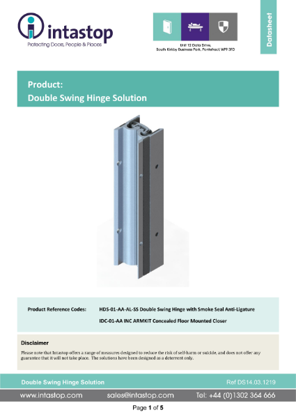 Data Sheet - Double Swing Hinge Solution | NBS Source
