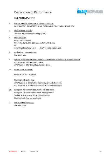 Knauf Insulation Ltd | Literature | NBS Source