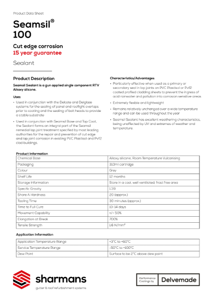 Seamsil® 100 for Cut Edge Corrosion 15 year BBA | HD Sharman Ltd. | NBS ...