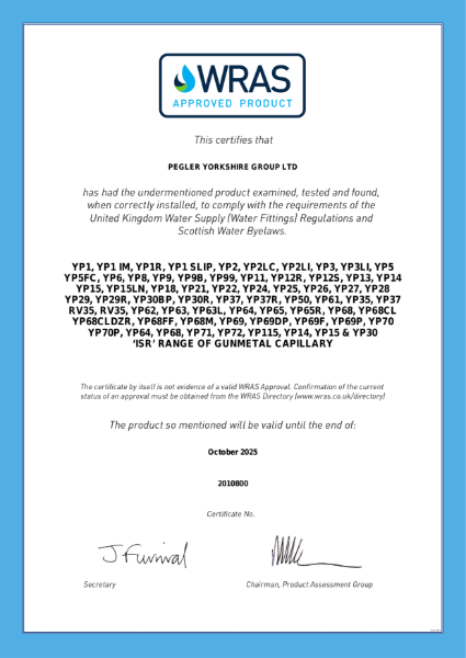Yorkshire - WRAS Certificate | Aalberts Integrated Piping Systems Ltd ...