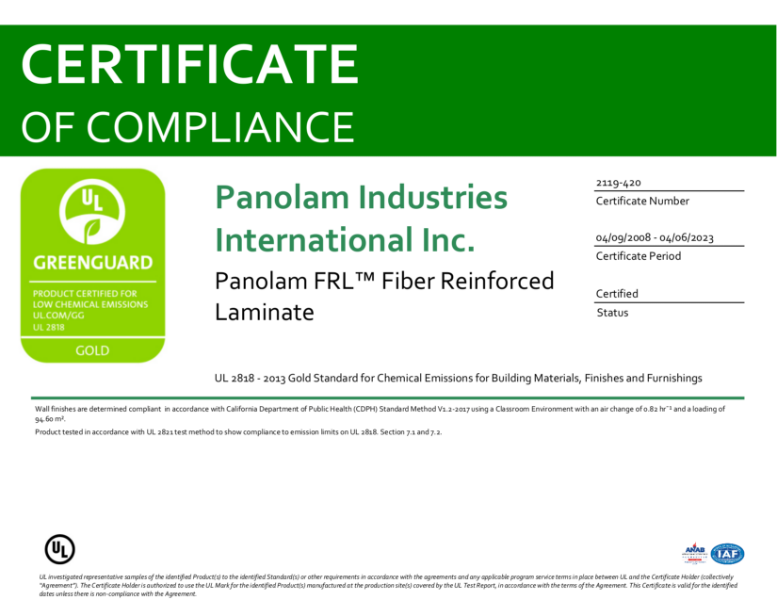 GreenGuard Gold - FRL | Nevamar & Pionite by Panolam | NBS Source