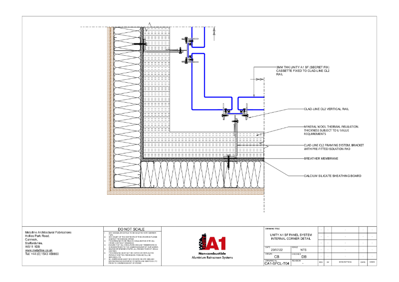 Unity A1 SF-04 Technical Drawing | Metalline Architectural Fabrications | NBS Source