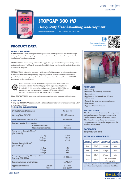 Stopgap 300 HD TDS | Ball, F and Co Ltd | NBS Source