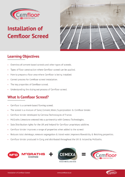 Warm Weather Guidelines For Cemfloor Screed | NBS Source