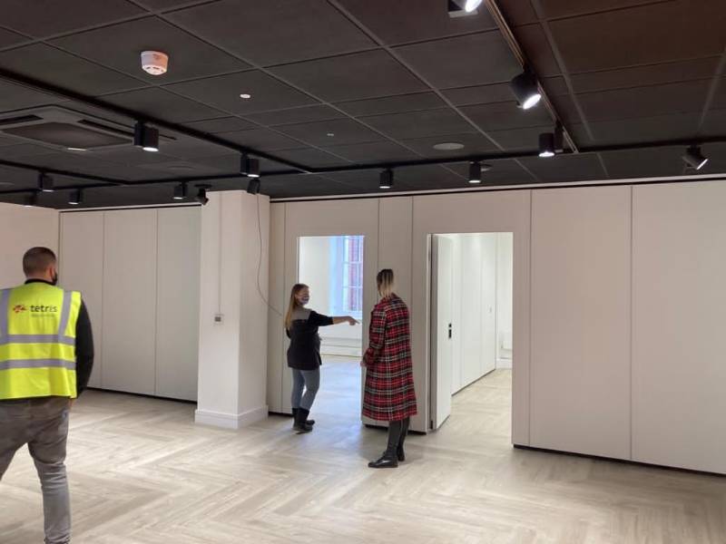 RIA Building – Semi Electric Movable Wall – London | ModernGlide Ltd ...