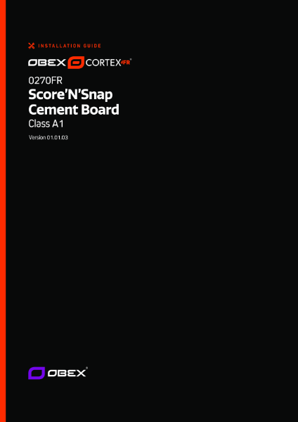 OBEX CORTEX 0270FR Installation Guide | OBEX Protection Ltd | NBS Source