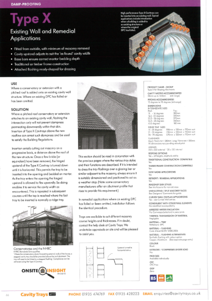 Type X remedial stepped cavity tray sloping pitch roof gable abutment ...