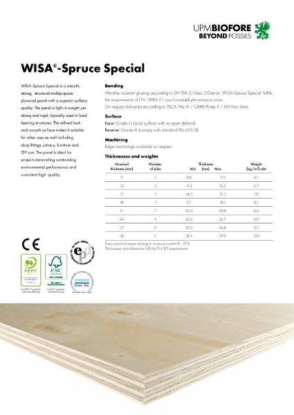 WISA-Spruce Special | UPM Plywood | NBS Source