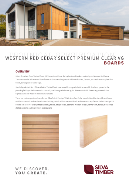 Western Red Cedar Select Premium Clear Vertical Grain Cladding - Boards ...