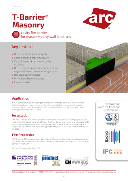 T-Barrier Masonry Data Sheet | NBS Source