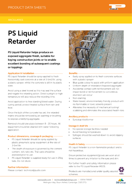 PS Liquid Retarder Datasheet | PUDLO Waterproof Systems & Cemfree Zero ...