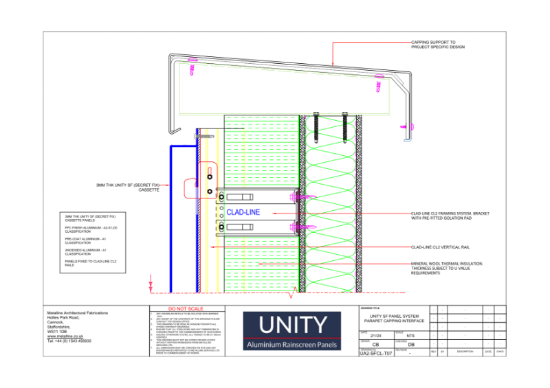 Unity A1 SF-07 Technical Drawing | Metalline Architectural Fabrications | NBS Source
