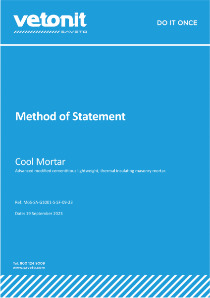 Method of Statement Cool Mortar | Saveto | NBS Source