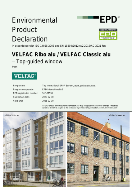 Product Specific EPD for VELFAC Ribo alu | Velfac Windows | NBS Source
