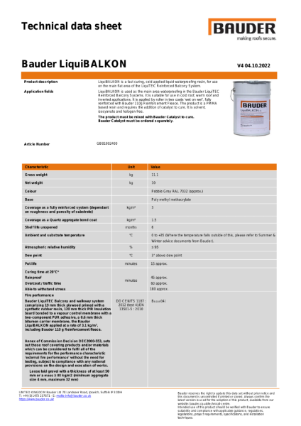 Bauder LiquiBALKON | NBS Source