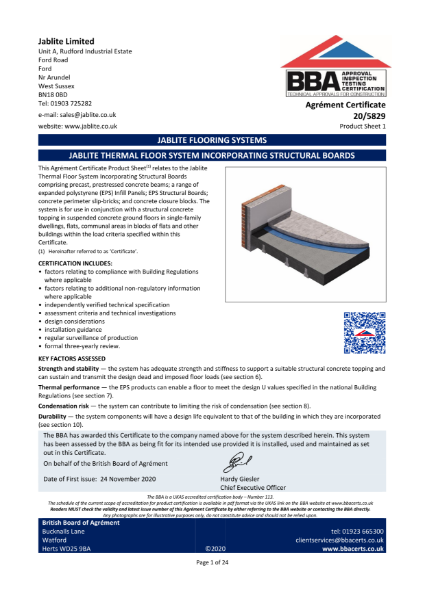 BBA Certificate - Structural Board Thermal Floor System | BEWI UK ...