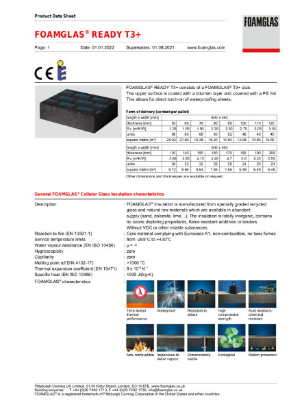 PDS_FOAMGLAS® READY (Block) T3+ | FOAMGLAS® | NBS Source