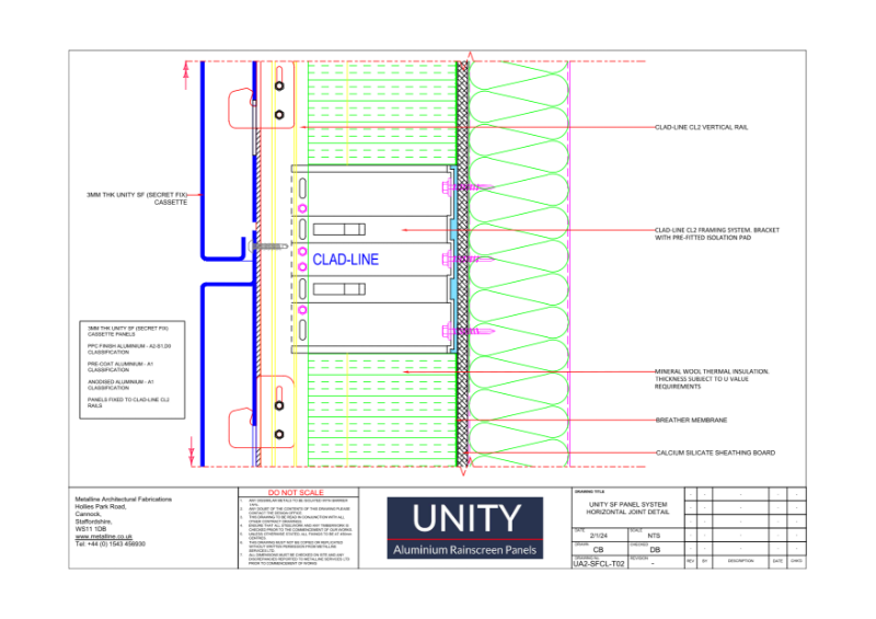 Unity A2 SF-02 Technical Drawing | Metalline Architectural Fabrications ...