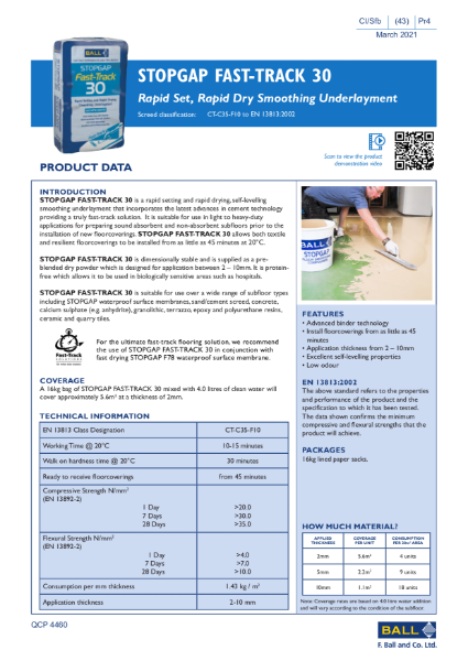 Stopgap Fast-Track 30 TDS | Ball, F and Co Ltd | NBS Source