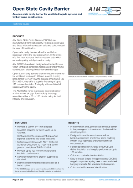 Open State Cavity Barrier 60/44 (OSCB 60/44) | AIM | NBS Source