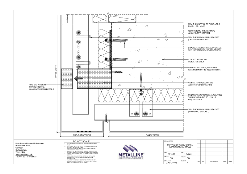 Unity A2 DF-03 Technical Drawing | Metalline Architectural Fabrications ...