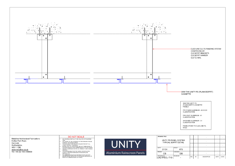 Unity A2 PS-10 Soffit Detail Technical Drawing | NBS Source