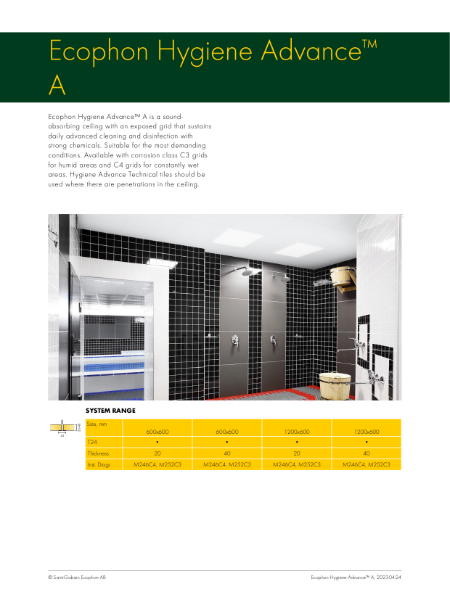 Data Sheet Hygiene Advance A - April 2023 | NBS Source