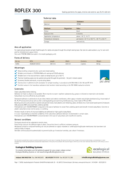 Roflex 300 Technical Datasheet | NBS Source