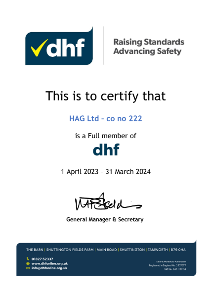 DHF Full Member | HAG Ltd. - The Door Specialists | NBS Source