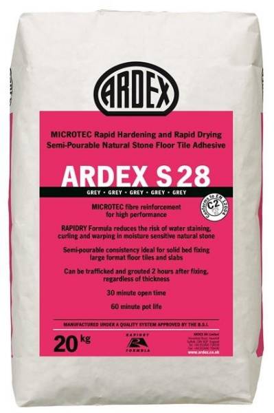 ARDEX S 28 MICROTEC Flexible Rapid Set Semi-Pourable Floor Tile & Stone ...