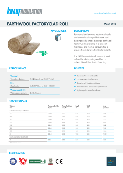 Knauf Insulation Ltd | Literature | NBS Source